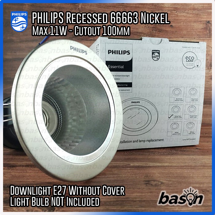 Philips 66663 Nickel | 3.5" Downlight Recessed E27 | Shopee Malaysia