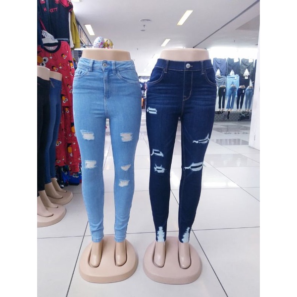 Koyak /Granding Ladies Denim Long Pant (Ada lapik) | Shopee Malaysia