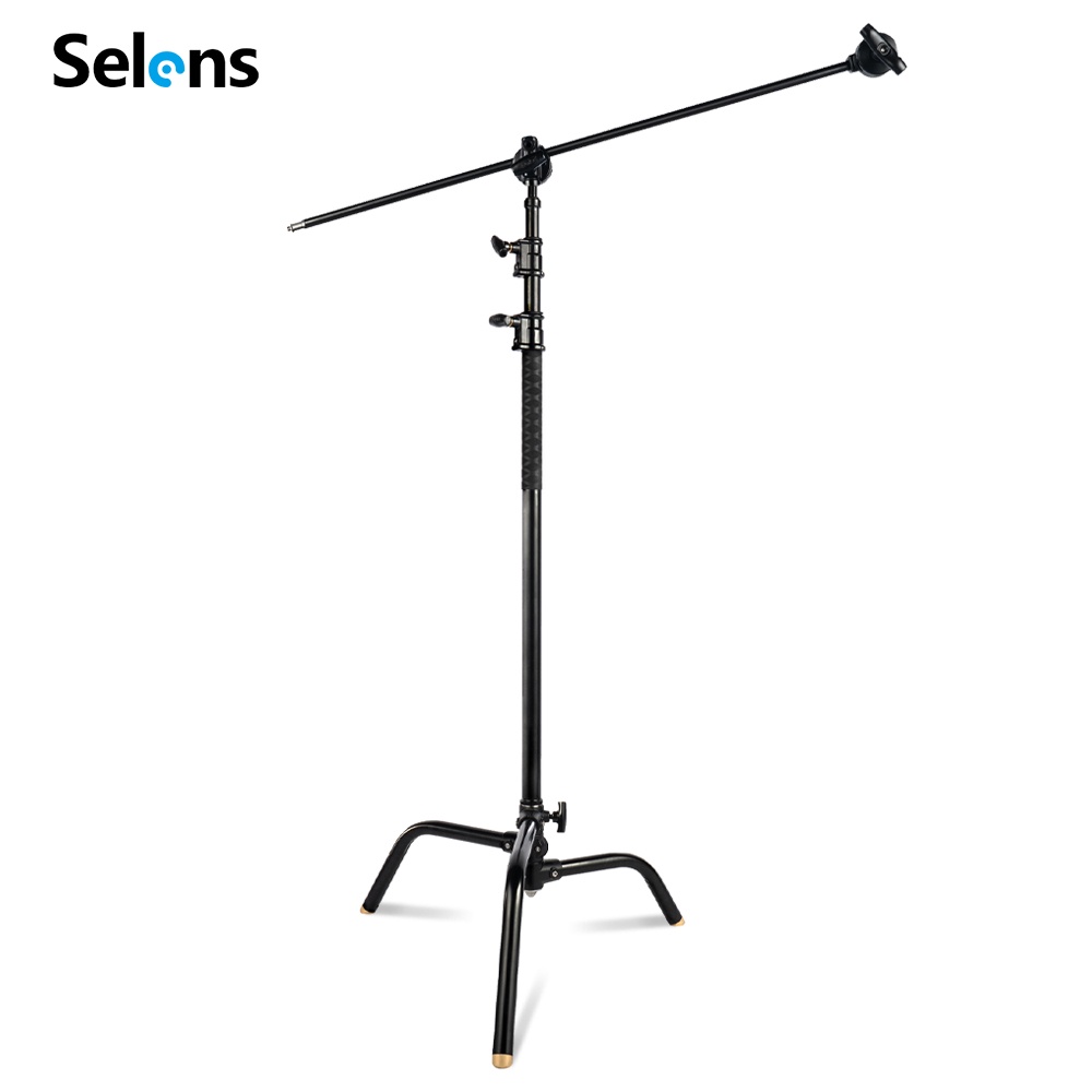 Selens Photography Light Stand with Boom Arm and Grip Head 292cm Heavy ...