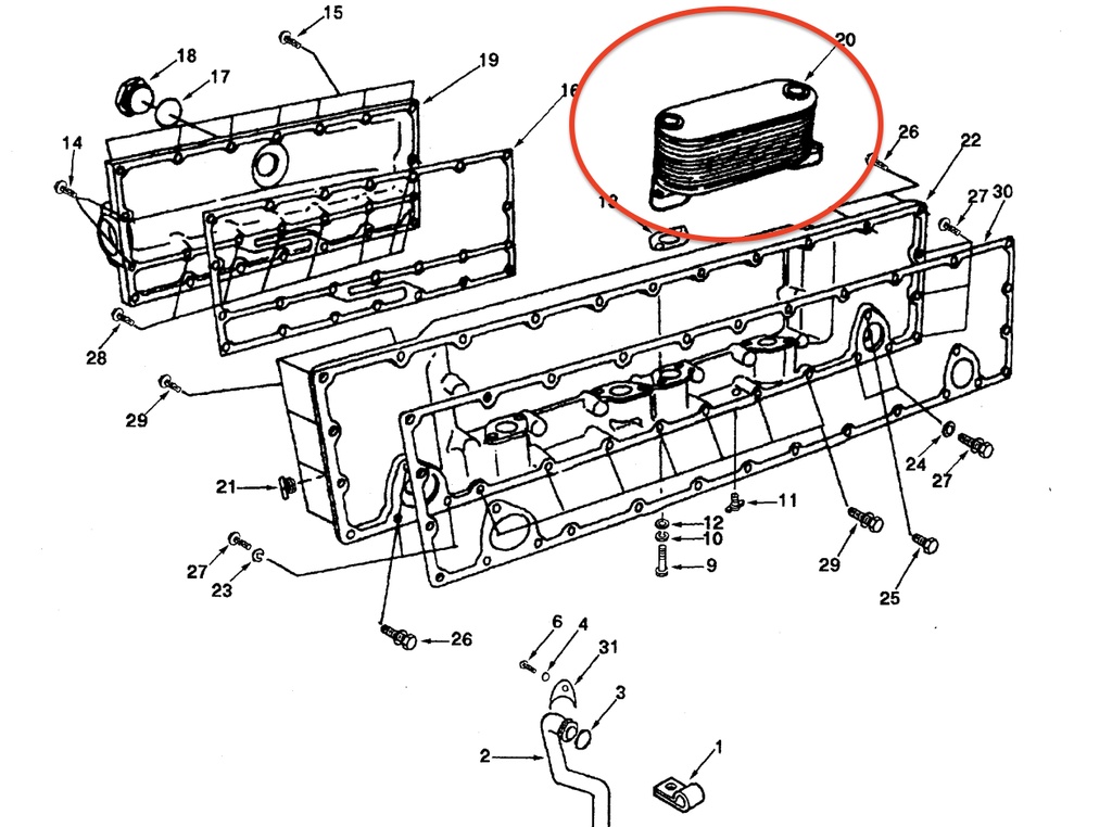 Oil Cooler for Cummins K19 / QSK19 - 4095097 / 3201785 Marine Diesel ...