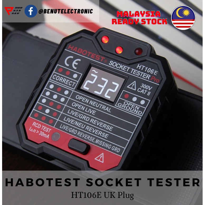 HABOTEST Advanced RCD Electric Socket Tester Automatic Neutral Live ... HABOTEST Advanced RCD Electric Socket Tester Automatic Neutral Live ...