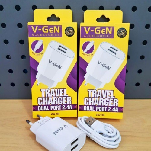Travel Charger V-GeN VTC2-10A AUTO ID 2.4A 2 Port / V-GeN Fast Charging ...