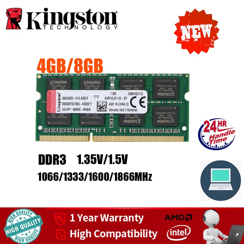 【Fast Shipping】Kingston 4GB/8GB DDR3/DDR3L Notebook Memory RAM SODIMM 1066/1333/1666/1866MHz ...