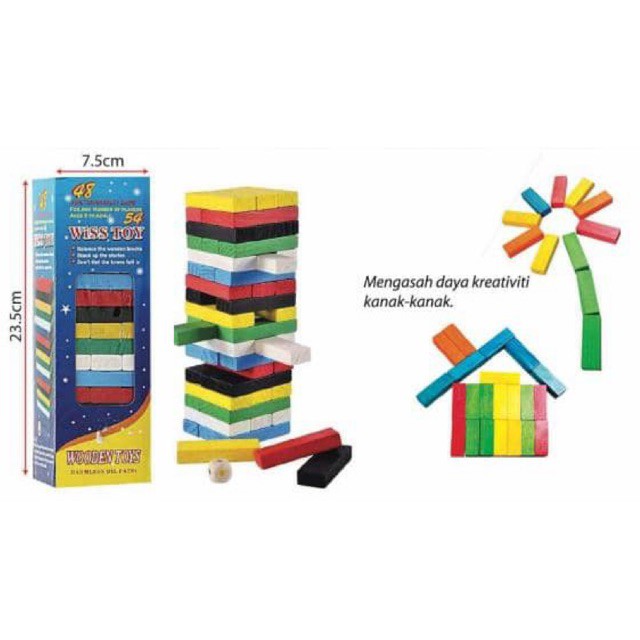 Building Block Falling Down Tower 4 Color (Large) | Shopee Malaysia