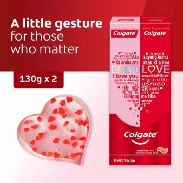 Colgate Dare to Love Limited Edition Heart Toothpaste Valuepack 130g x 2 | Shopee Malaysia