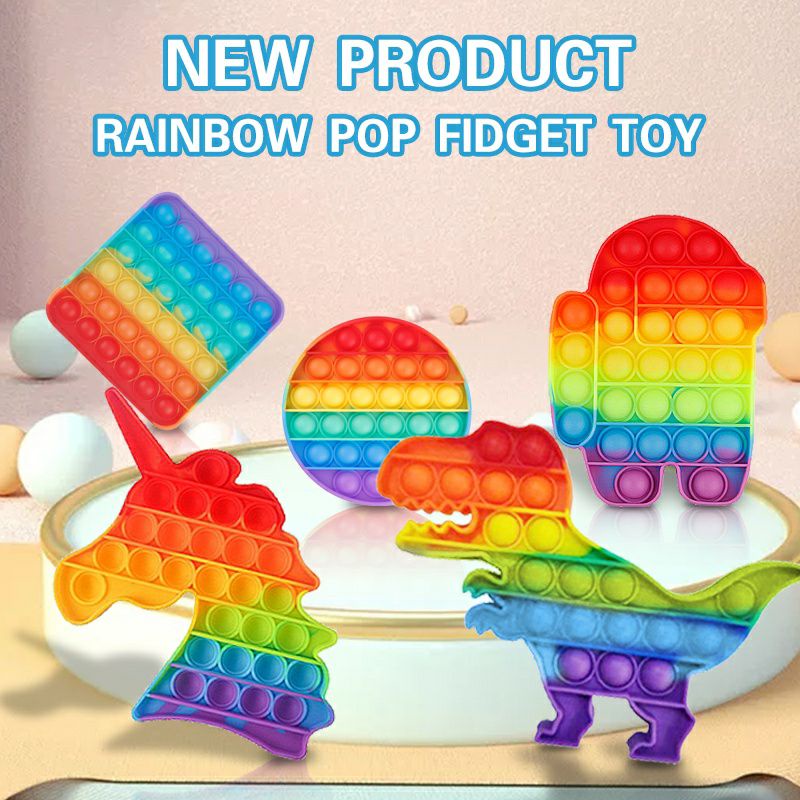CHEAPER HARGA PALING MURAH ! Push Pop it fidget toy unicorn square ...