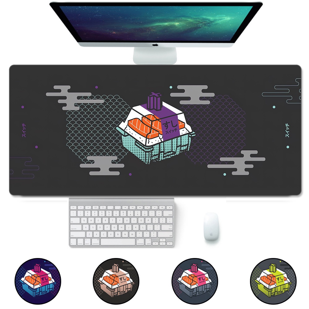 Sushi Suitchi Gaming Mouse Pad Black Large Extended Mousepad XL Gaming ...