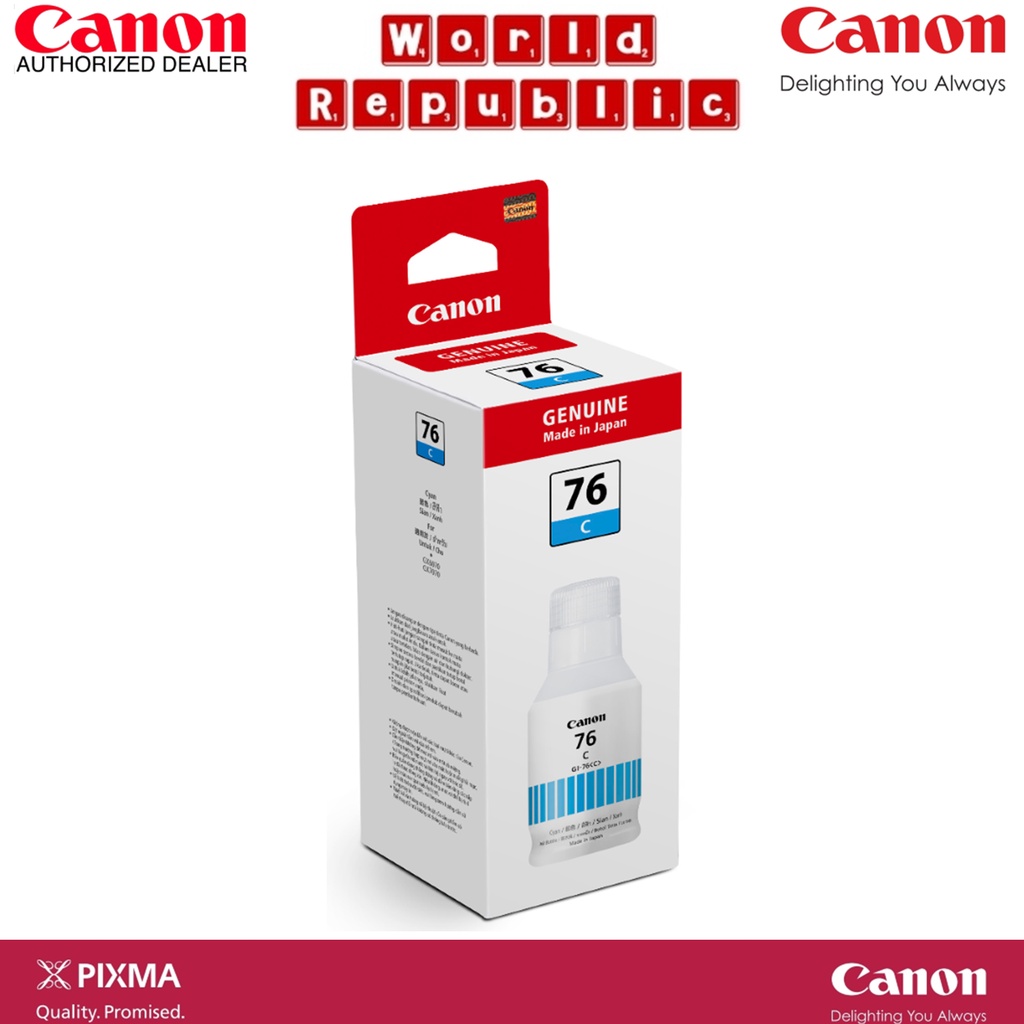 Canon Genuine Ink Bottle GI76 GI-76 (Pigment - BK/C/M/Y) MCG01 MC-G01 ...