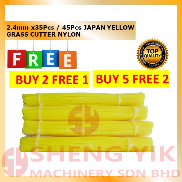 Shengyik JAPAN YELLOW GRASS CUTTER NYLON TRIMMER LINE 35PCS / 45PCS GRASS CUTTER STRING CUTTING ...