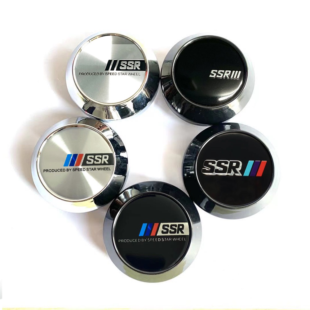 4pc 60MM SSR Logo Black Silver center caps Car Modified Wheel Center ...