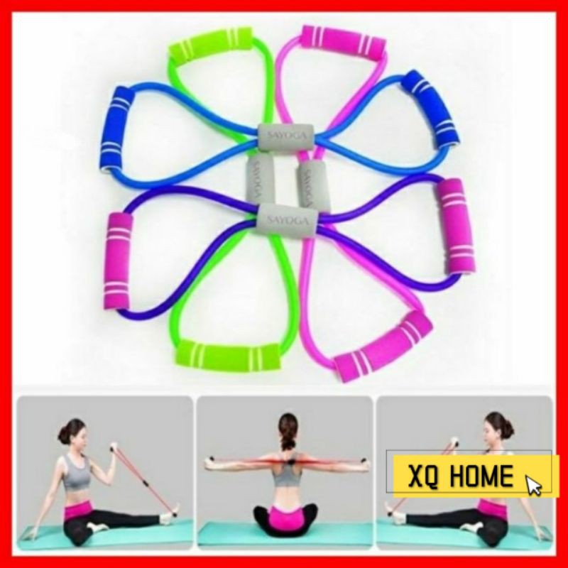 Yoga Training Pulling Rope Yoga Elastic 8 Shape Rope Band Chest ...