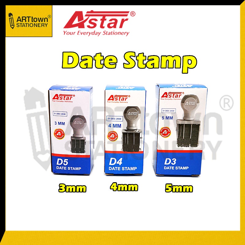 ASTAR DATE STAMP D3 -5MM / D4 - 4MM / D3 - 5MM (Ready Stock) | Shopee ...