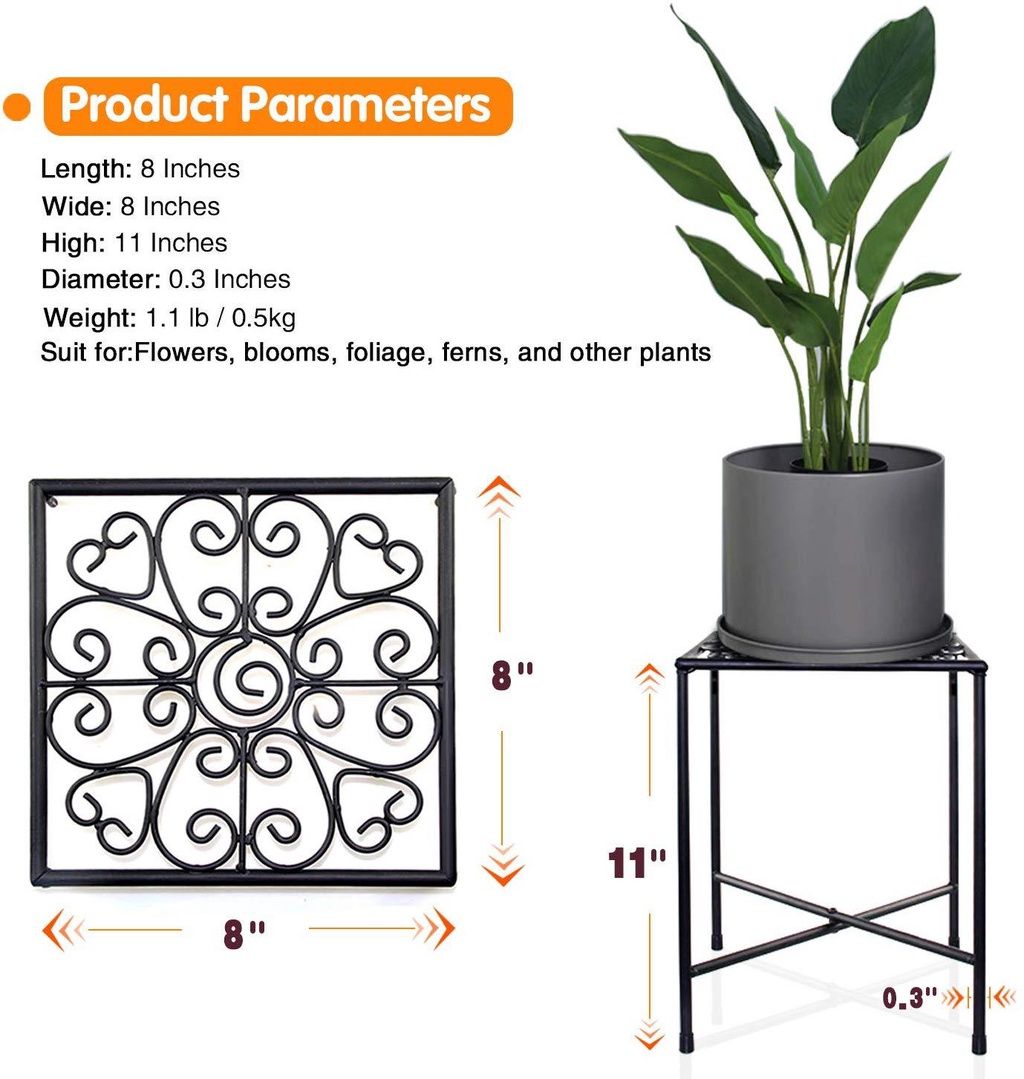 Metal Iron Art Plant Stant Flower Pot Rack Base Holder.3012 | Shopee ...
