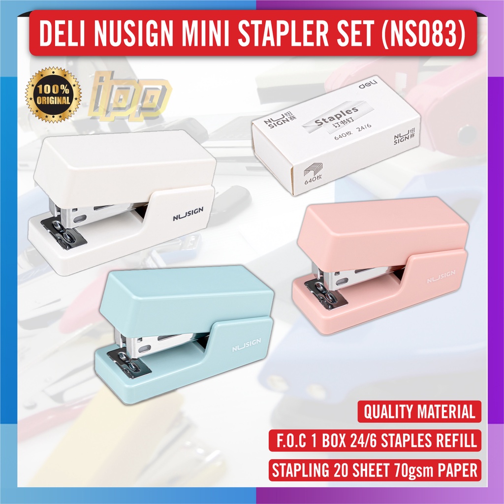 Deli Nusign Mini Stapler Set / Quality Stapler (Free 1 box 24/6 staples ...