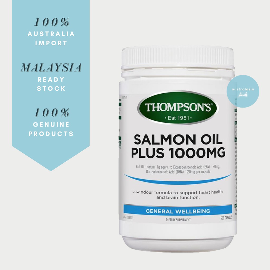 THOMPSON'S SALMON OIL PLUS 1000mg 500caps [Exp:Apr2023] | Shopee Malaysia