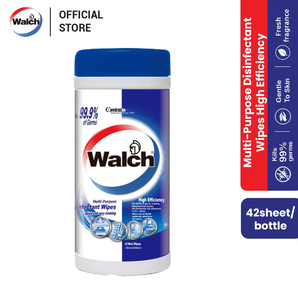 Walch Multi Purpose Disinfectant Wet Wipes High Efficiency (42 Pcs ...