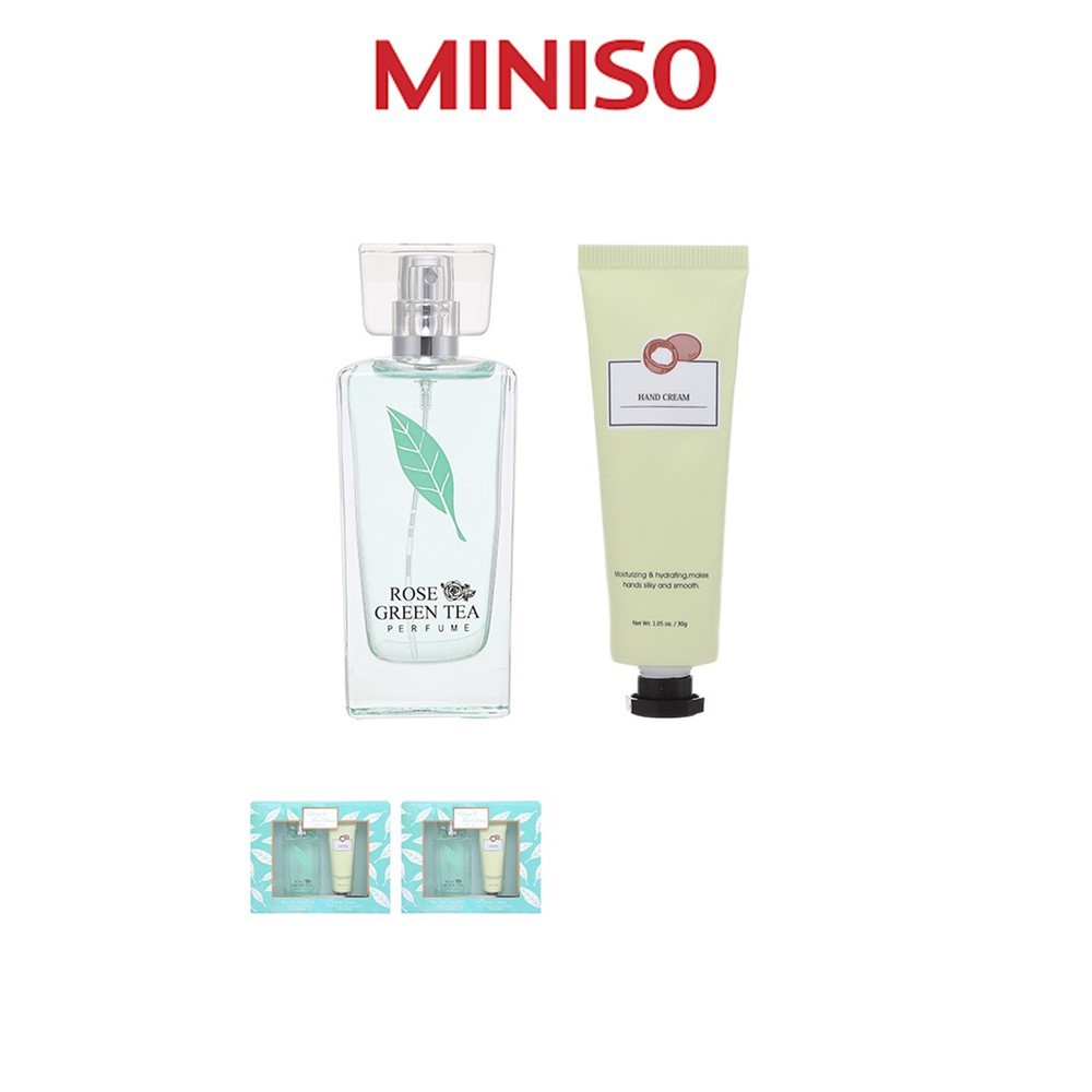 MINISO Rose Green Tea Perfume Gift Set (Perfume 50mL + Hand Cream 30g ...