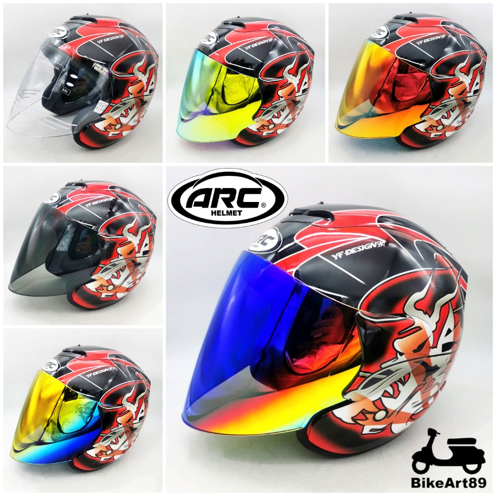 ARC DRAGON RED HELMET RITZ OPEN FACE NAGA YF-2 NAGA Accessories RSX150 ...