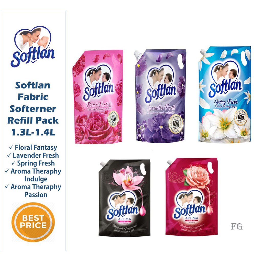 Softlan Fabric Softener Refill Pack 1.3-1.4L | Shopee Malaysia