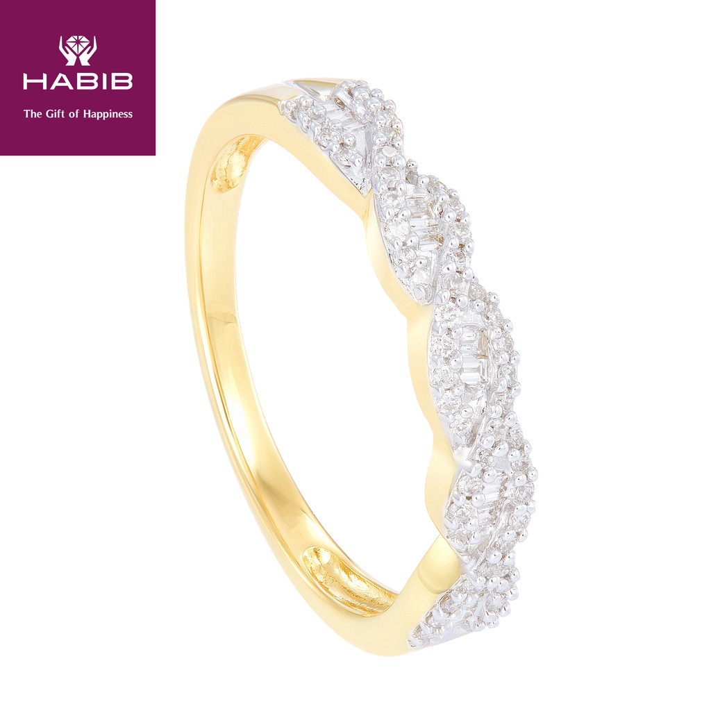 HABIB Twisted Yellow Gold Diamond Ring | Shopee Malaysia