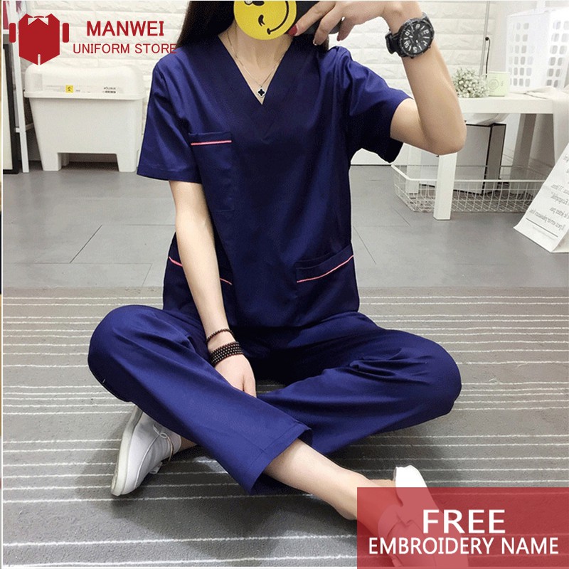 Man Women Scurb Suit Korean Scrubs Clothes Cotton Surgical Clothes ...