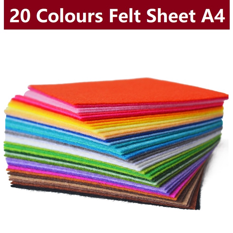 [Free Material] 20 Colours A4 Felt Fabric Cloth Sheet Non Woven Felt ...