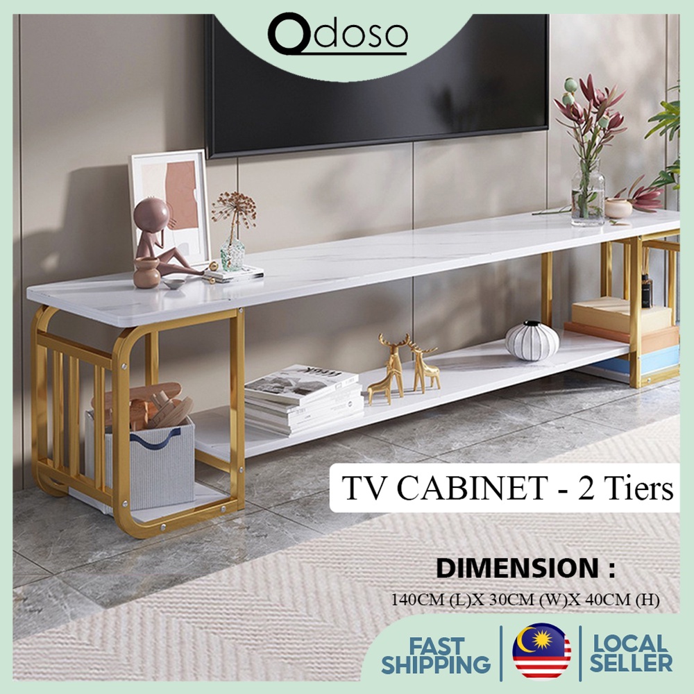 Northern Europe TV Cabinet Luxury Marble Strap Surface Living Room ...