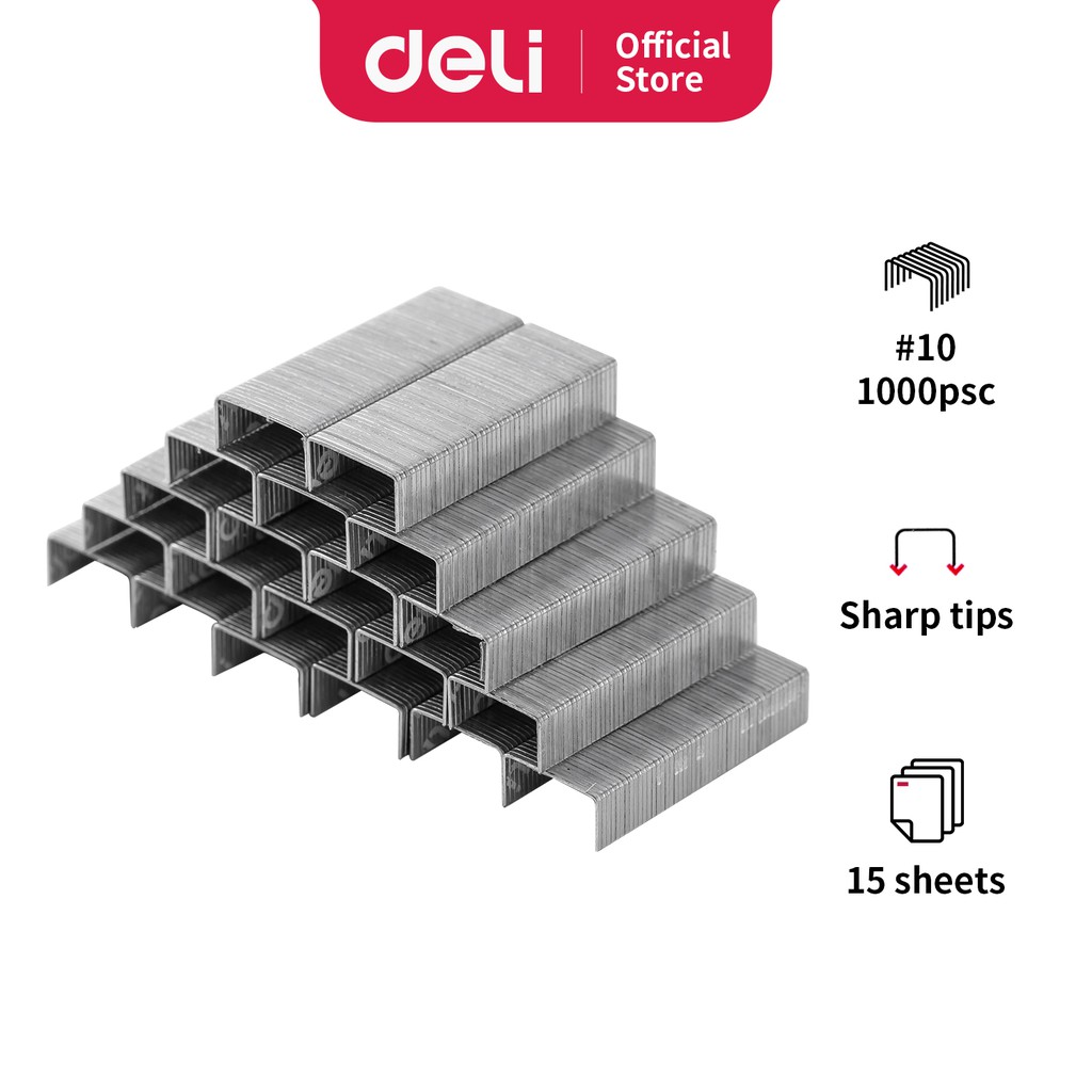 Deli Stapler Bullet E0010N Small Staples #10 15 sheets (10 x 1000 Pcs ...