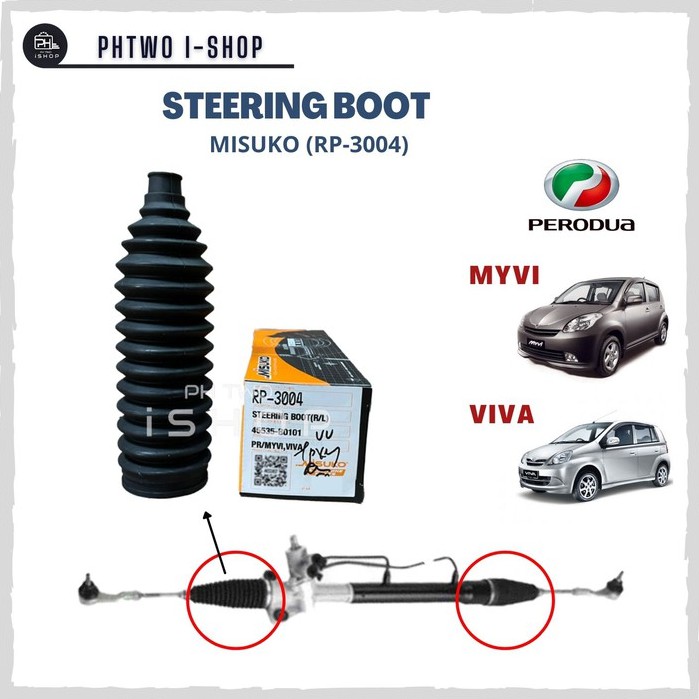STEERING BOOT - PERODUA MYVI LAGI BEST VIVA ALZA MISUKO RP-3004 (RH/LH ...