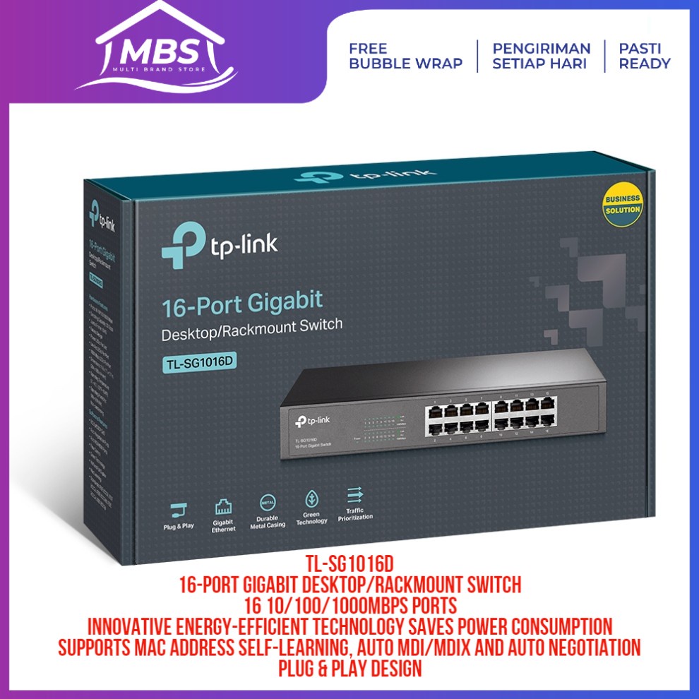 Tp LINK TL-SG1016D 16 Port Gigabit Desktop Rackmount Switch TP-LINK SG1016D | Shopee Malaysia