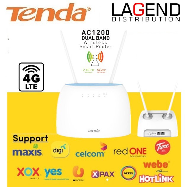 Tenda 4G09 4G680V2 4G180 4G185 4G+LTE PORTABLE Modem router AC1200 Dual ...