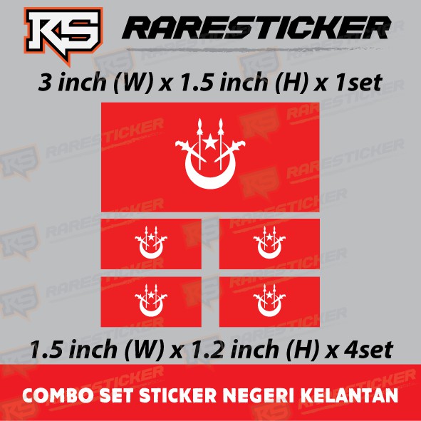 🔥 Sticker Kelantan 🔥 Combo 4+1pcs | Shopee Malaysia
