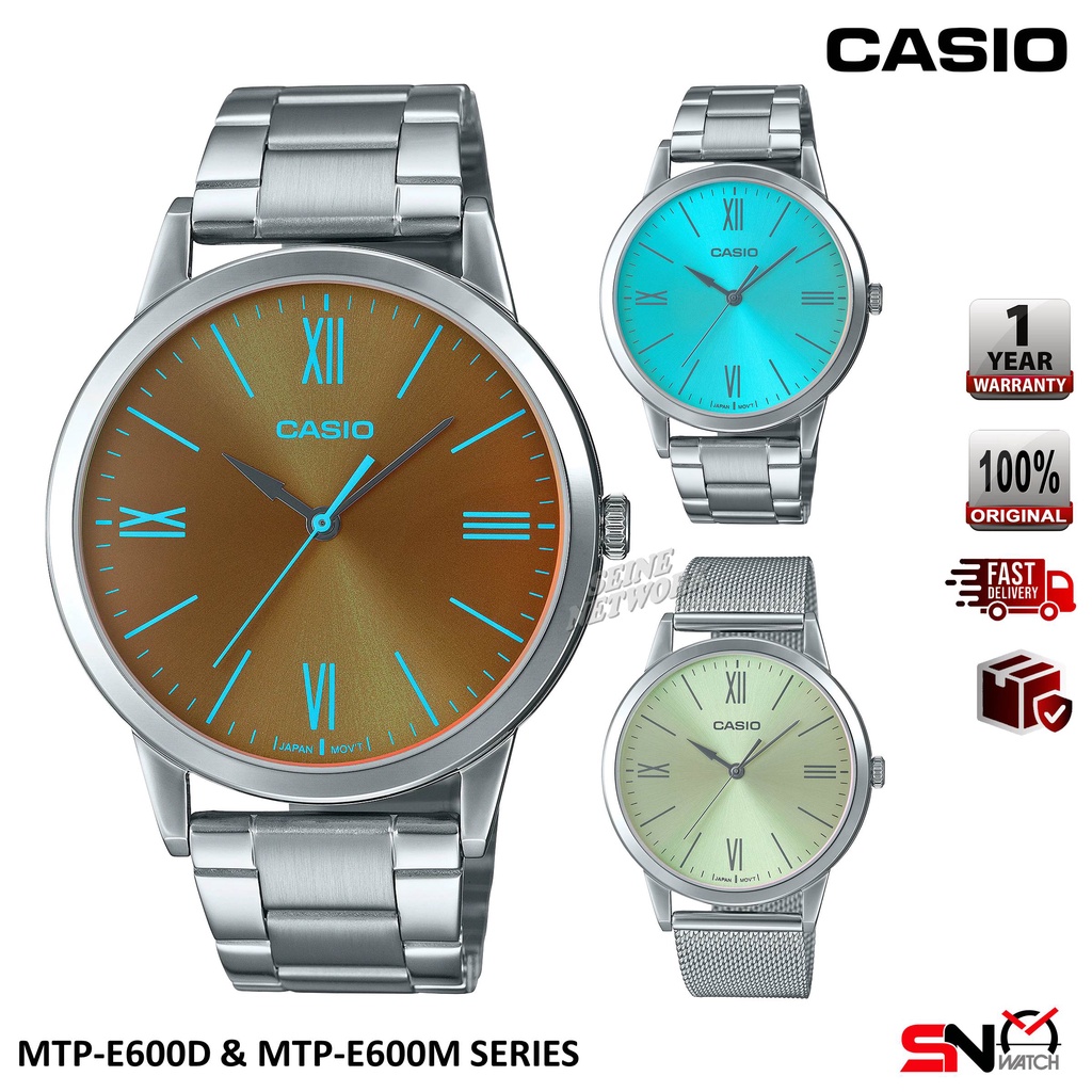 CASIO Men Watch MTP-E600D MTP-E600M Minimal Design Quartz Analog ...