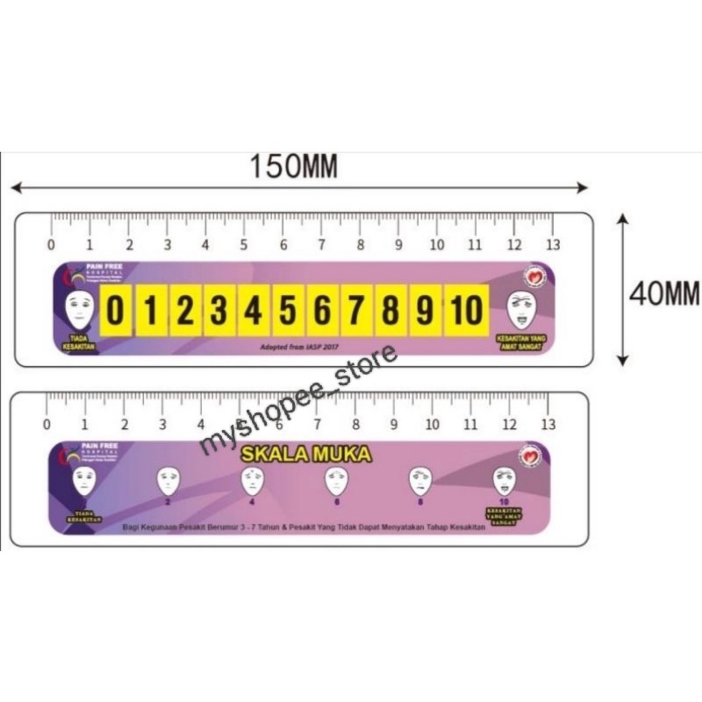 Pain Score Ruler Pembaris Skala Kesakitan | Shopee Malaysia