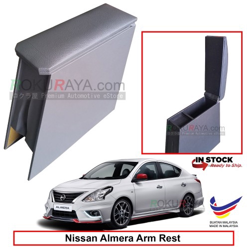 Nissan Almera N17 4' Plywood PVC Armrest Center Console Box (Grey ...