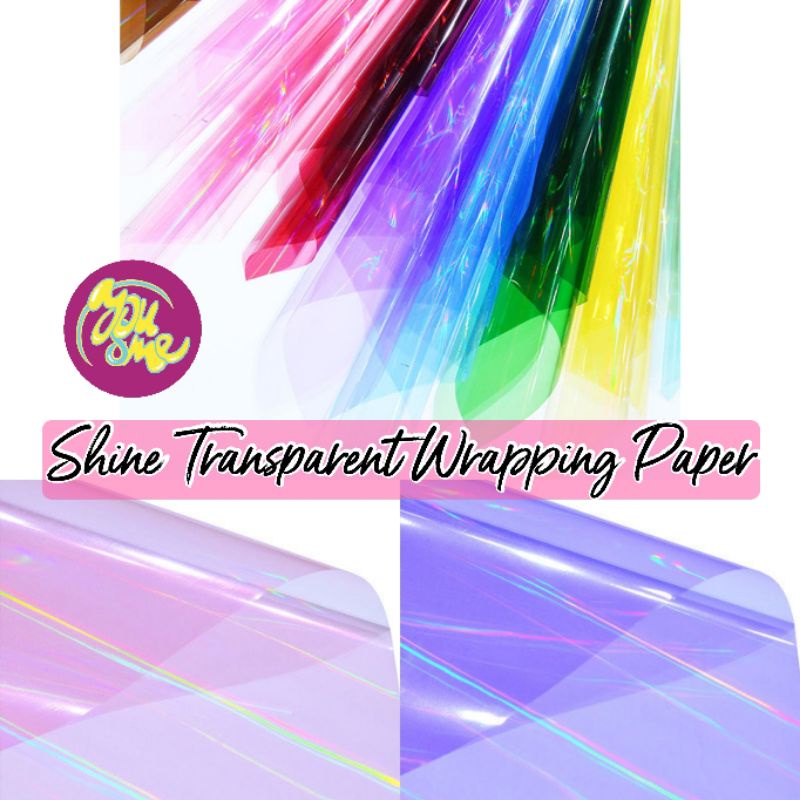 Shine Transparent Flower wrapping paper 1pcs / Transparent bouquet ...