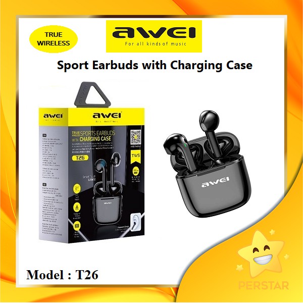 [ 100% ORIGINAL ] AWEI T26 / T66 True Wireless TWS headset Bluetooth 5. ...