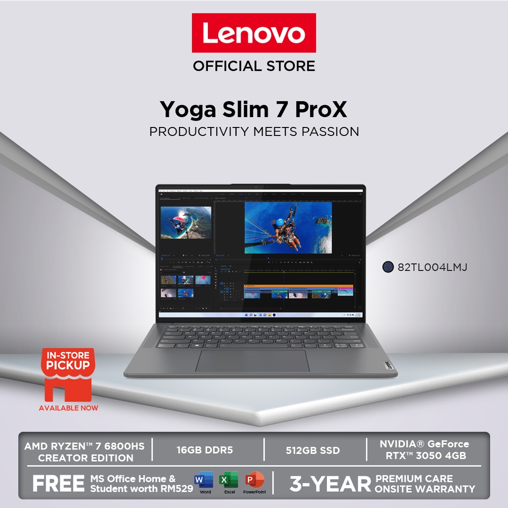 Lenovo Yoga Slim 7 ProX - Onyx Grey (14.5"/Ryzen 7 16GB/NVIDIA GeForce ...
