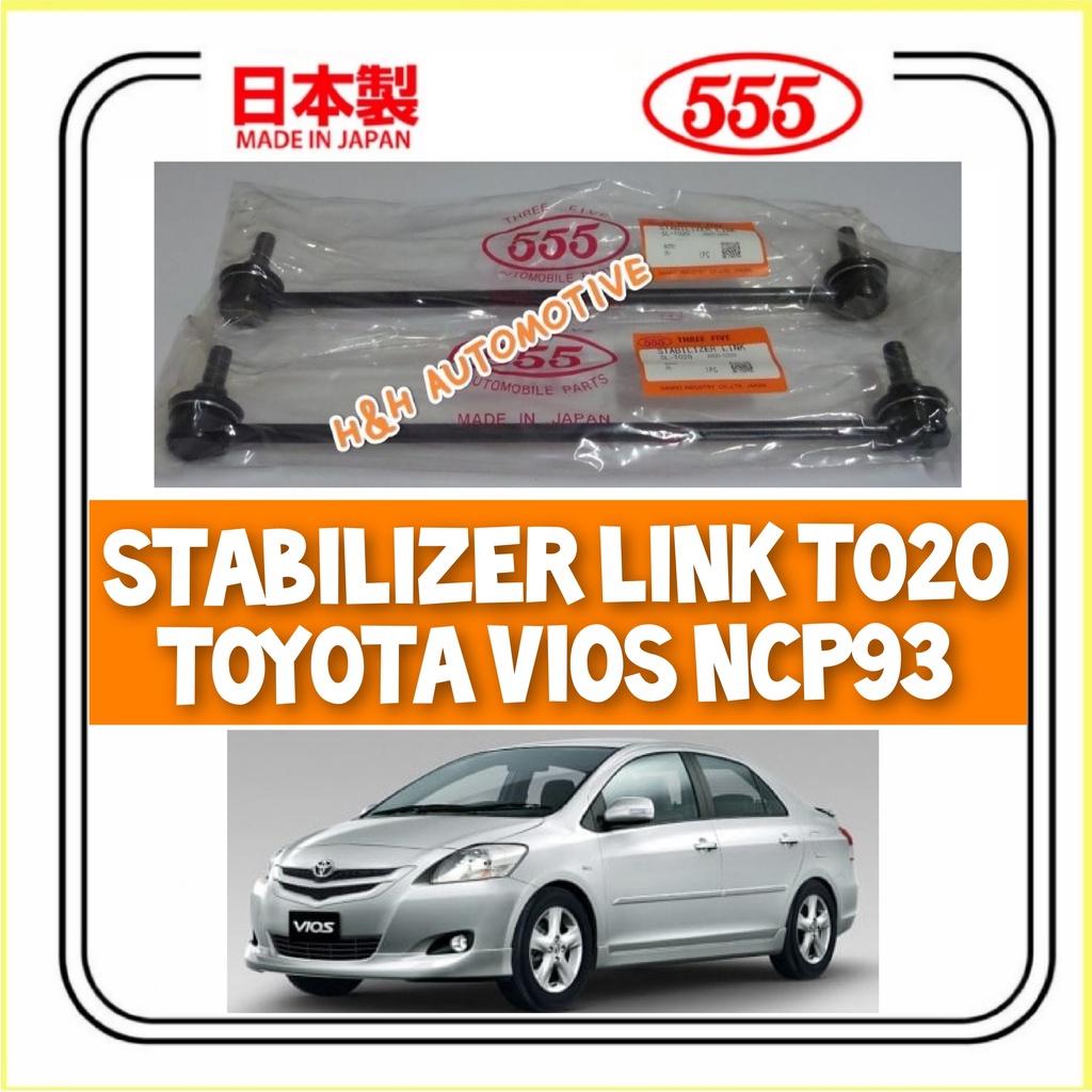 555 Japan Stabilizer / Absorber Link Front for Toyota Vios Ncp93 Yaris Ncp91 Prius C NHP10 ...