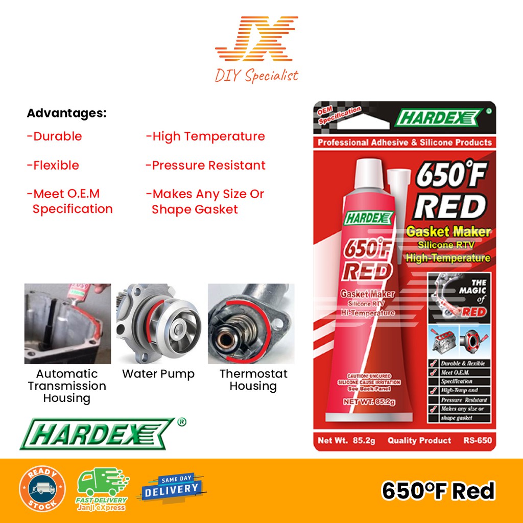 HARDEX RS625 Grey RTV Silicon Gum Gasket Maker High-Temperature 100g ...