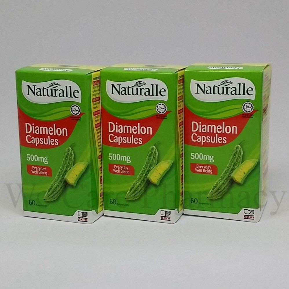 Naturalle Diamelon 500mg Capsules 3x60's (Bitter Melon Bitter Gourd ...
