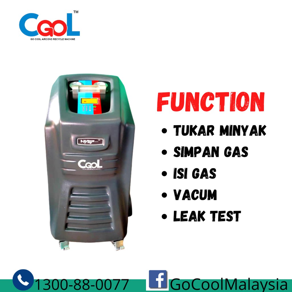 GO COOL R134A GAS CAR AIR COND FLUSHING MACHINE RECYCLE RECOVER ...