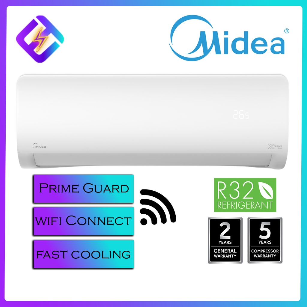 Midea Non-Inverter 1.0/1.5/2.0/2.5HP Xtreme Dura R32 Air Conditioner | Shopee Malaysia