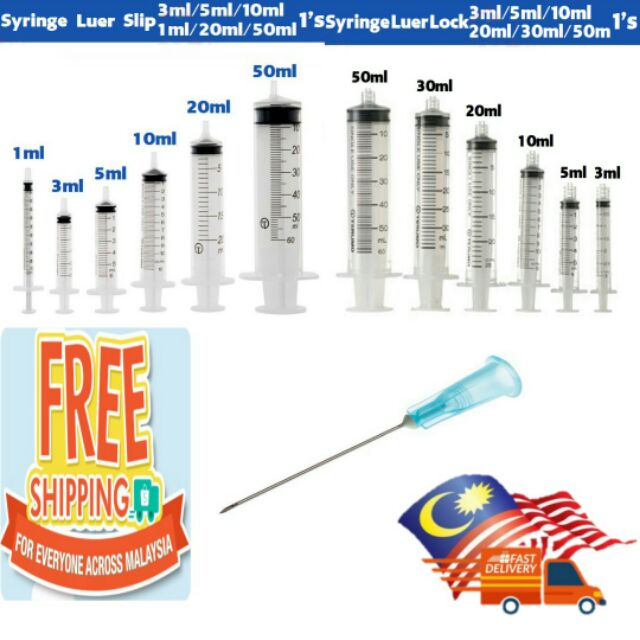 Syringe / needle .3ml 5ml 10ml 20ml , picagari / jarum / ink printer | Shopee Malaysia