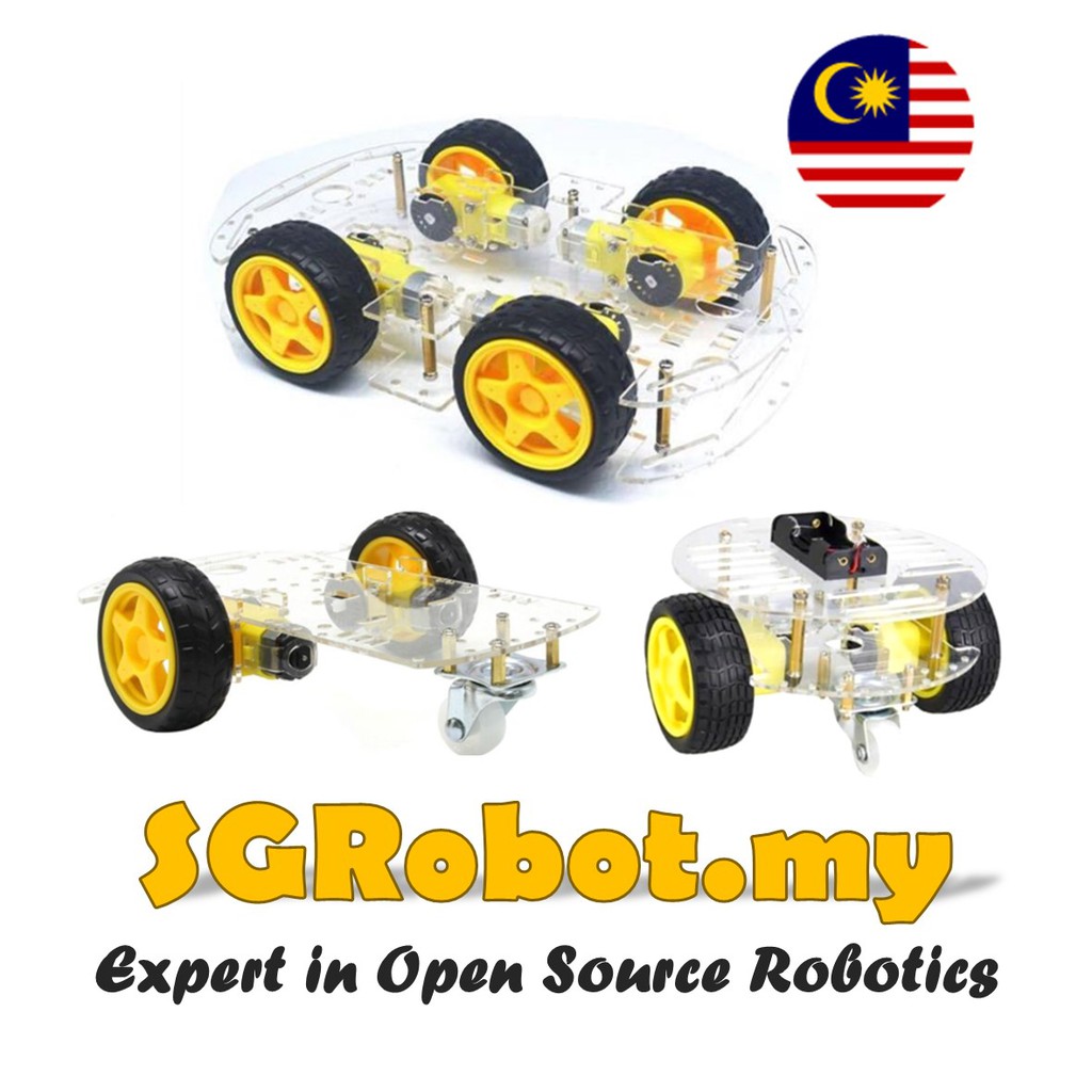 Arduino 2WD / 4WD Smart Robot Car Chassis Kit with DC Motor Set ...