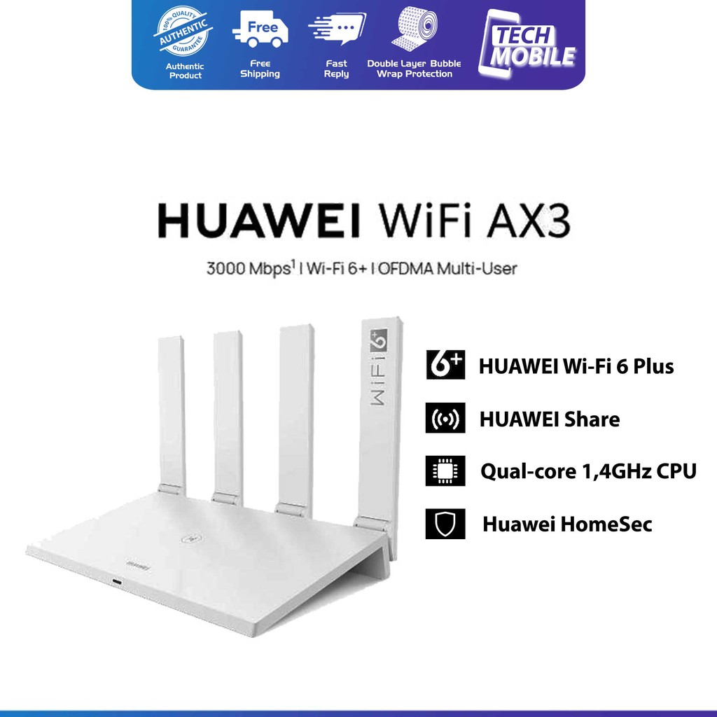 Huawei WiFi AX3 Router With WI-FI 6, Large Bandwidth 160 MHZ Fast Speed ...