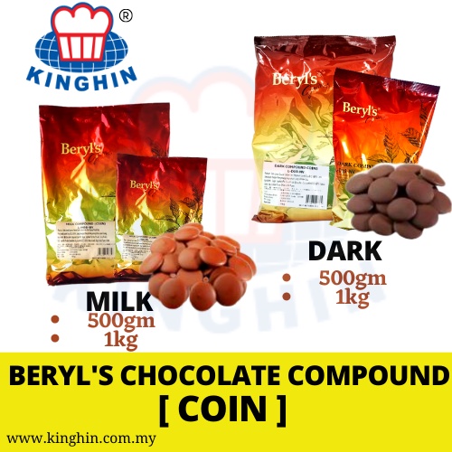 Beryl's Chocolate Compound Coin Dark/Milk/White 500g /1kg | Shopee Malaysia