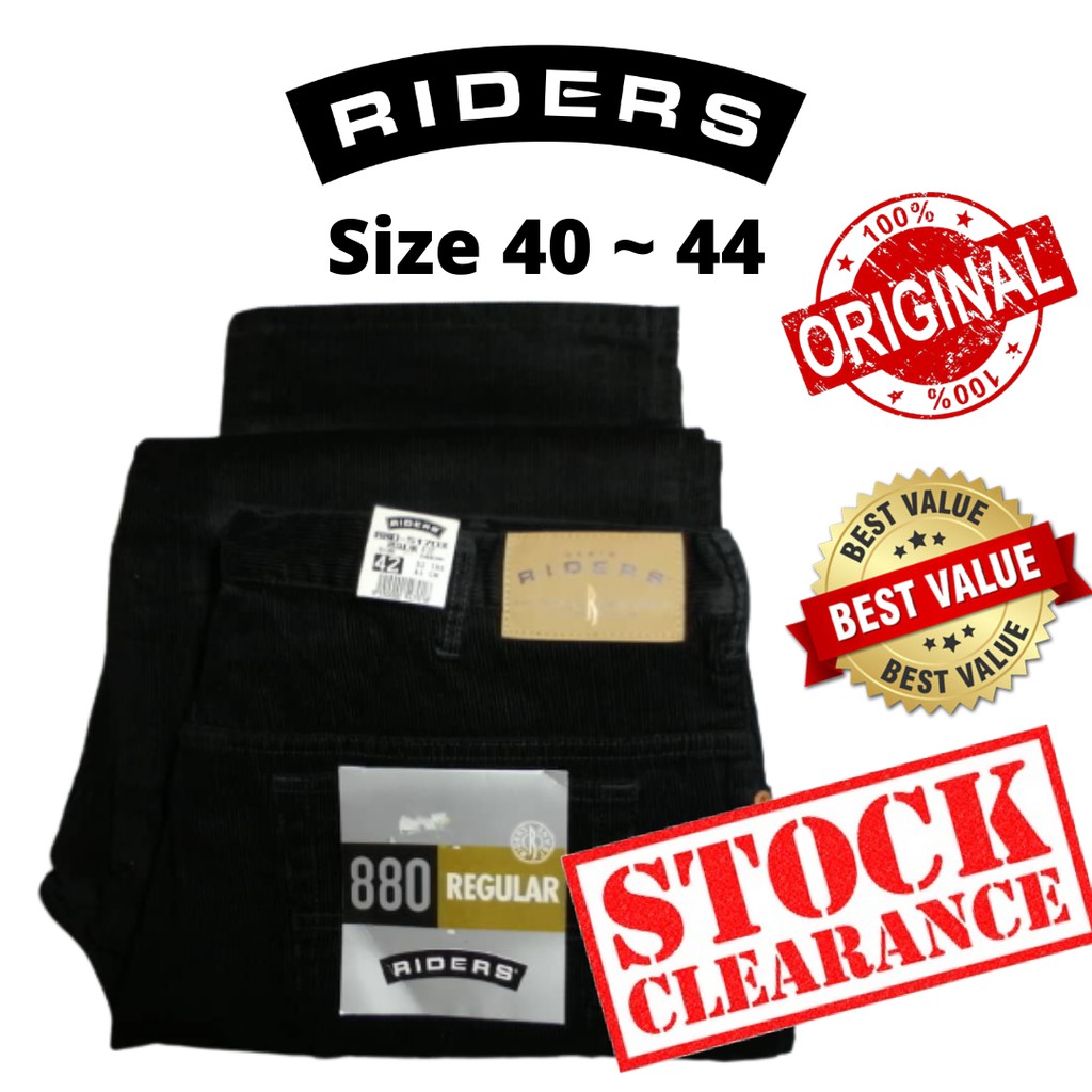 [Ready Stock] Riders Men Jeans Regular Fit 880 Black Corduroy | Shopee ...