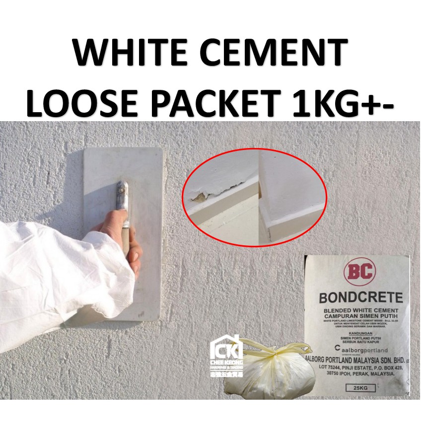 [LOOSE PACKET 1KG] Simen Putih Tampal Dinding Lubang Krack Wall Crack ...