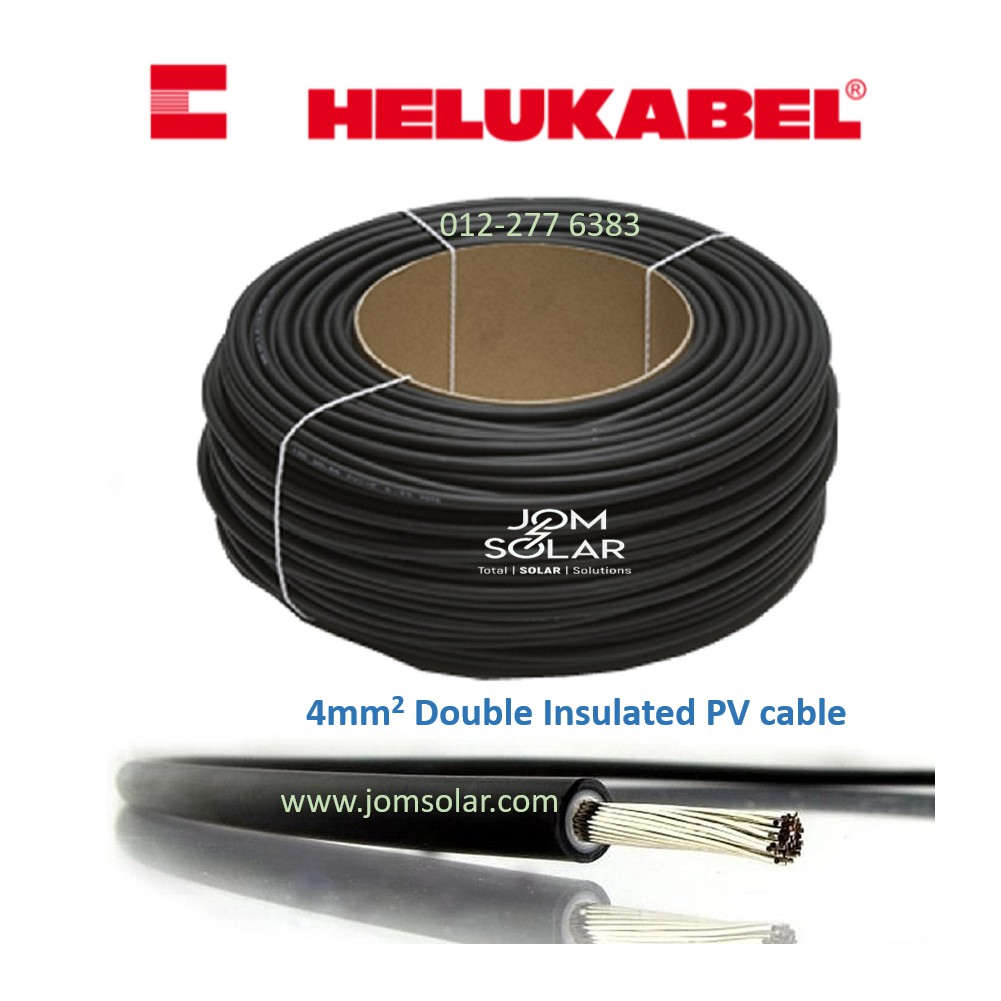 Solar DC Cable 20 Meter- 4mm2 BLACK - Double Insulated - Ready Stock ...